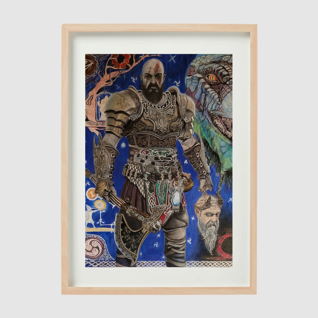 God of War Kratos Art 14in X 17in Hand Drawn. All My Prints Are on ...
