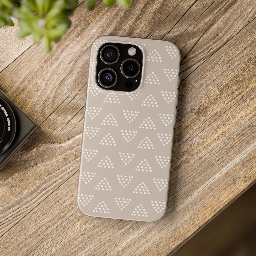 Minimalist Beige Aesthetic Flexible Cases, Neutral Retro Shapes iPhone ...