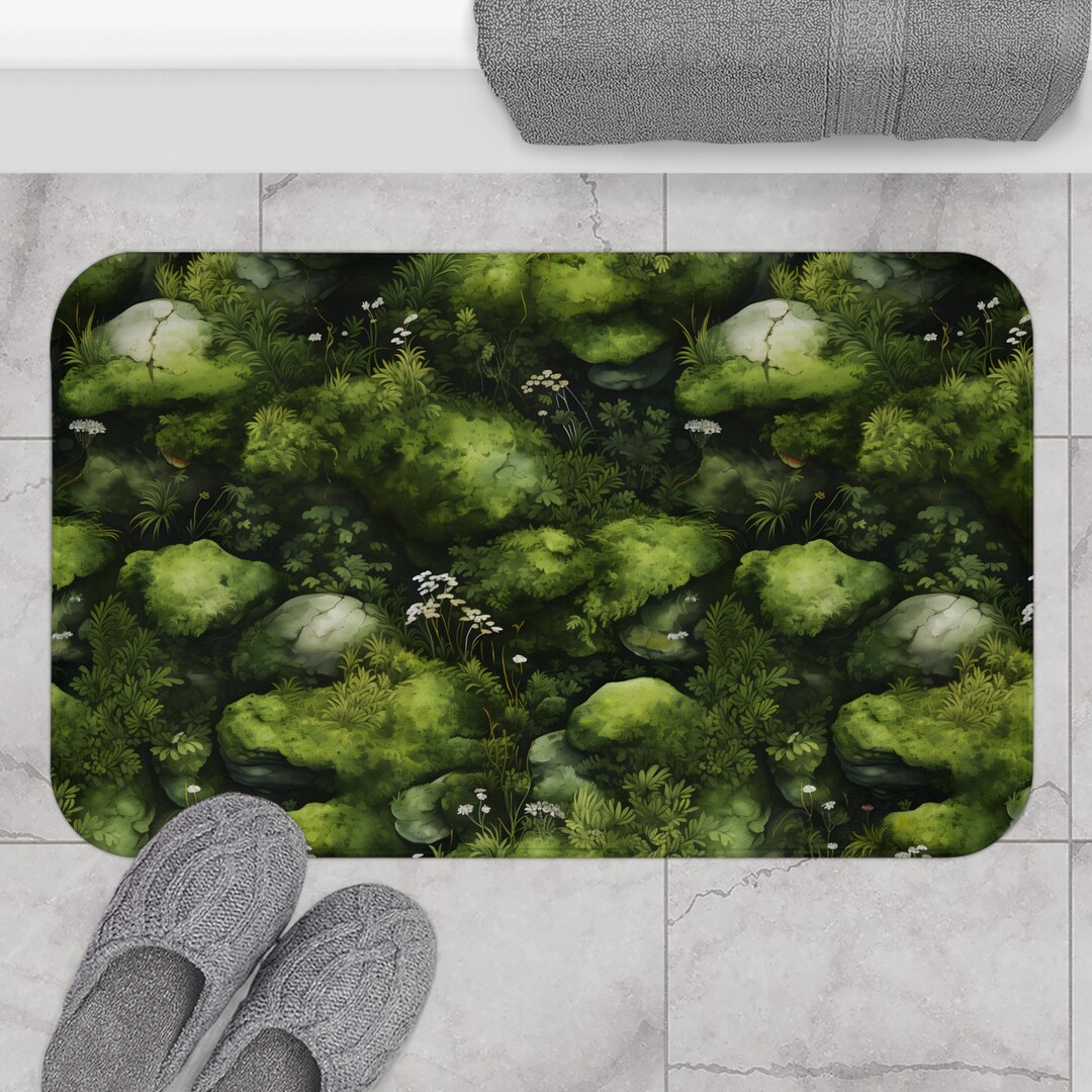 Moss Bath Mat Cute Stone Bath Mat Moss Rug Bath Mat Absorbent Live Moss ...