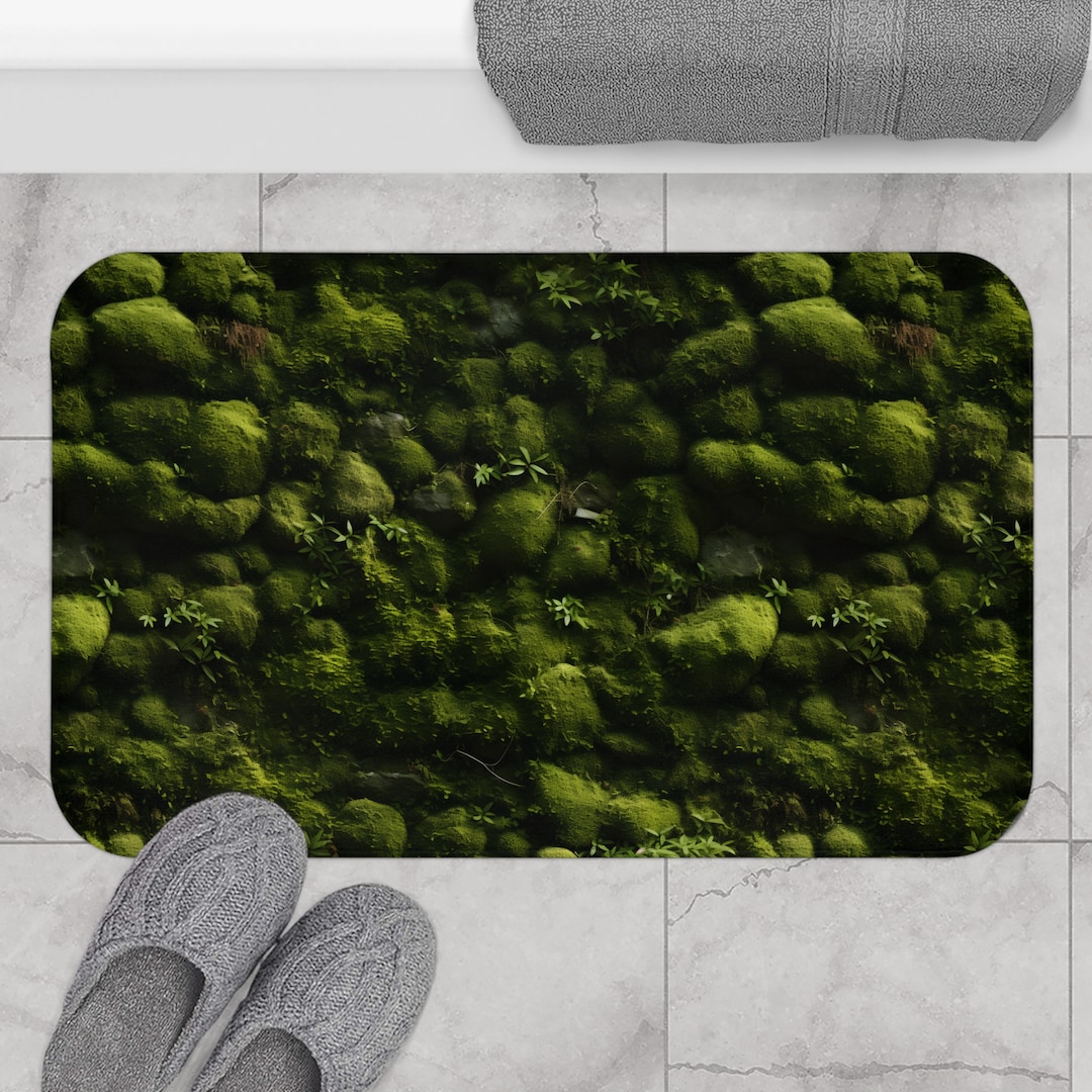 Moss Bath Mat Cute Moss Rug Bath Mat Absorbent Live Moss Bath Mat Green ...