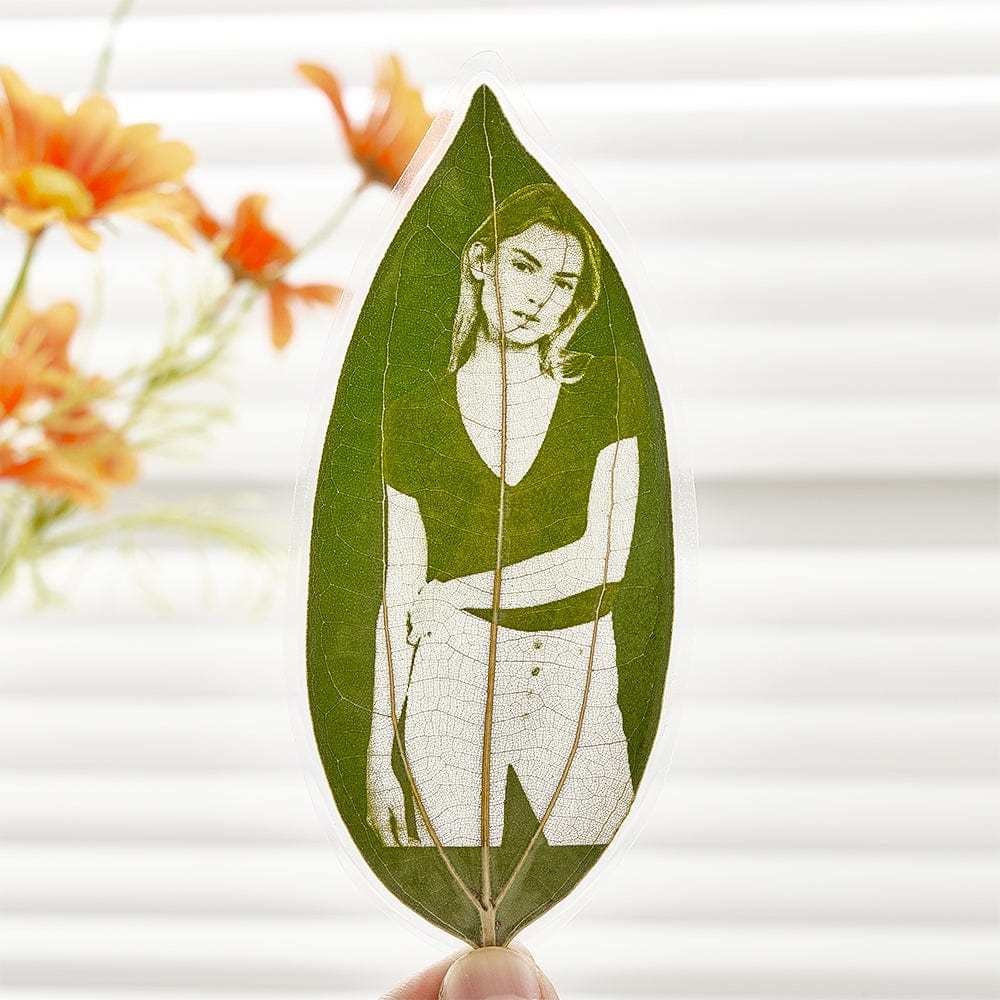 Personalized Photo Leaf Bookmark Custom Leaf Engraved Bookmarks Leaf ...