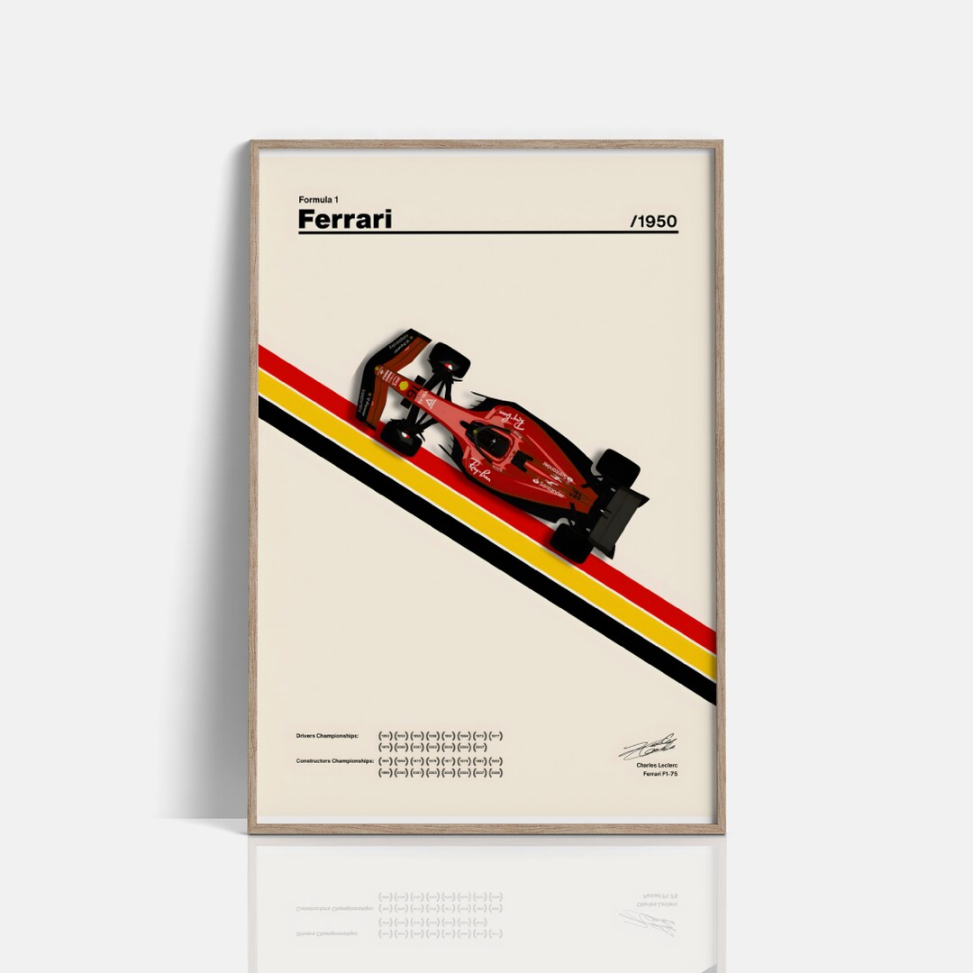 Ferrari F1 Poster Overhead View Formula 1 Gift Charles - Etsy