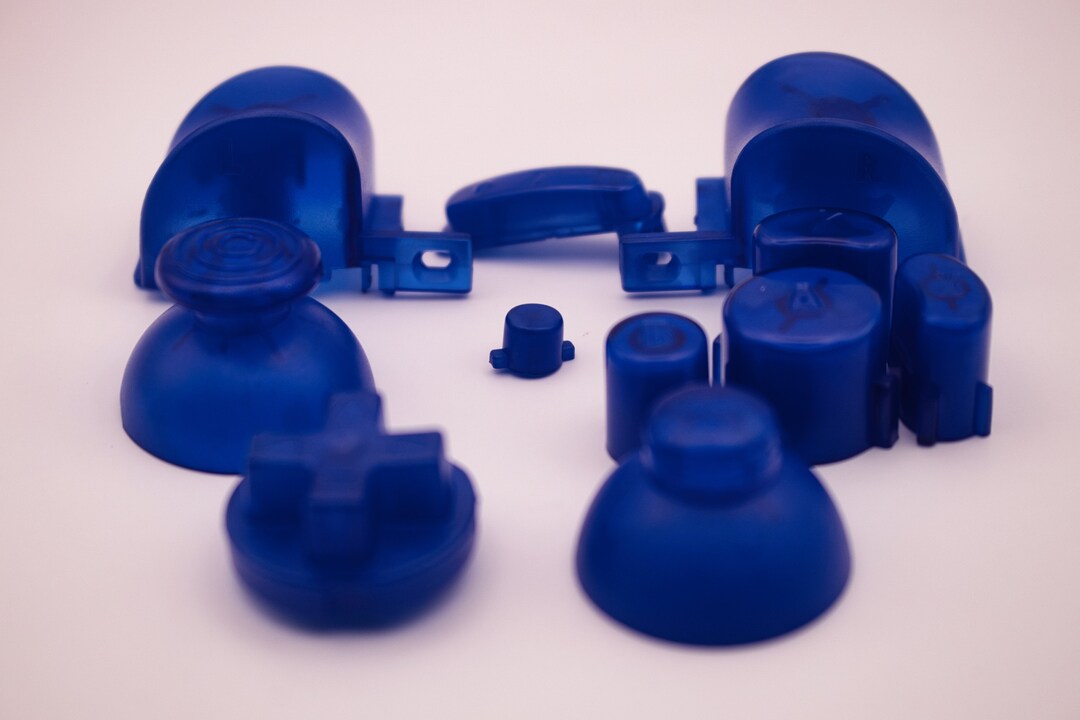 Crystal Dark Solid Blue Gamecube Controller Button Set - Etsy