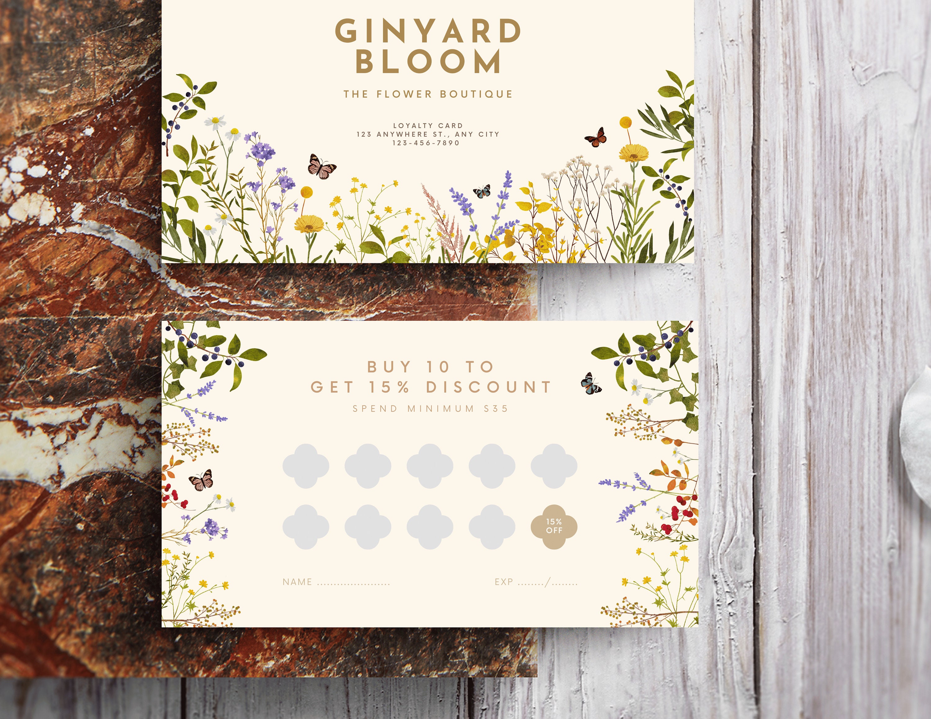 Flower Shop Discount Loyalty Card Flower Shop Discount Loyalty Card ...