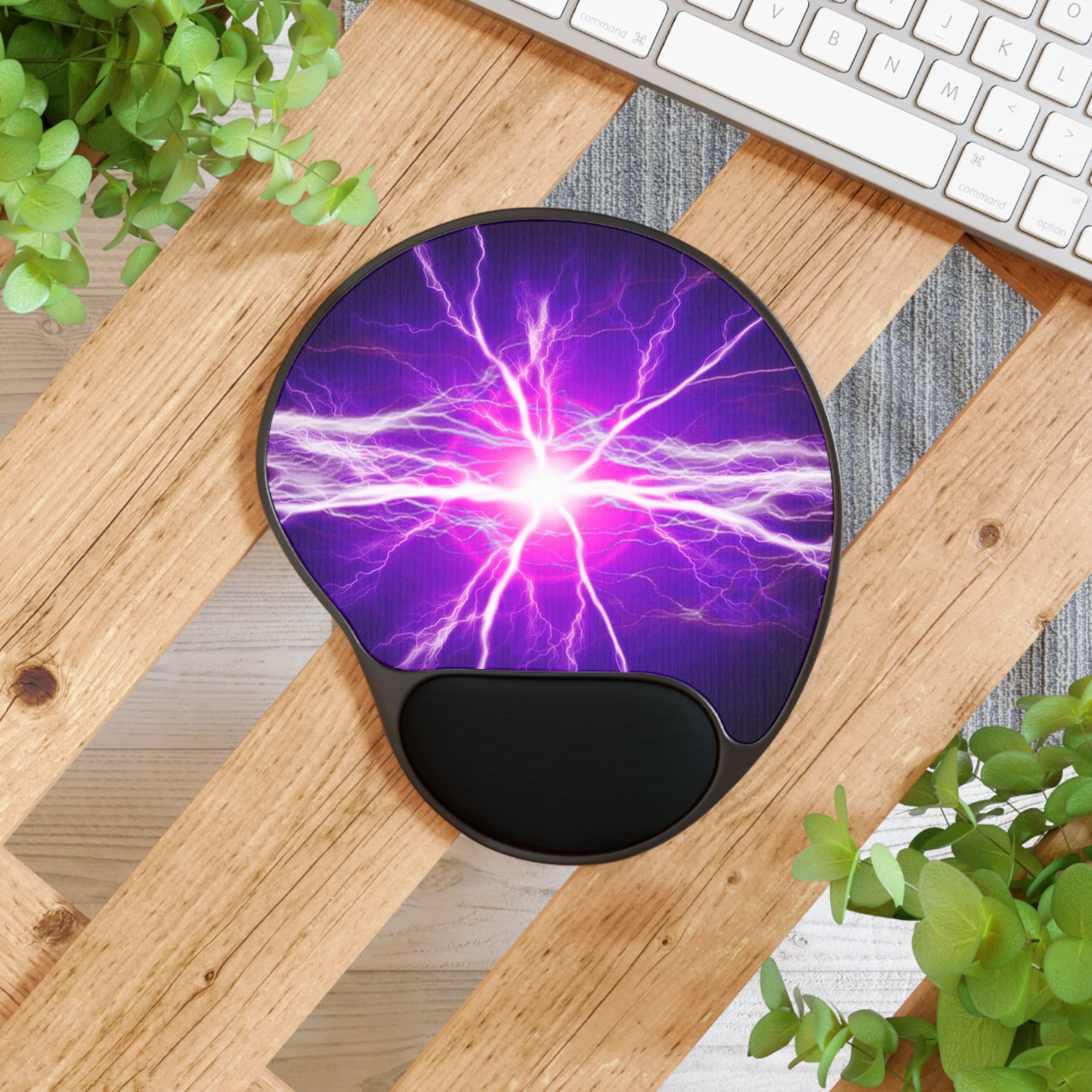 Purple lightning Mouse Pad With Wrist Rest sold by Charlatan Kylen ...