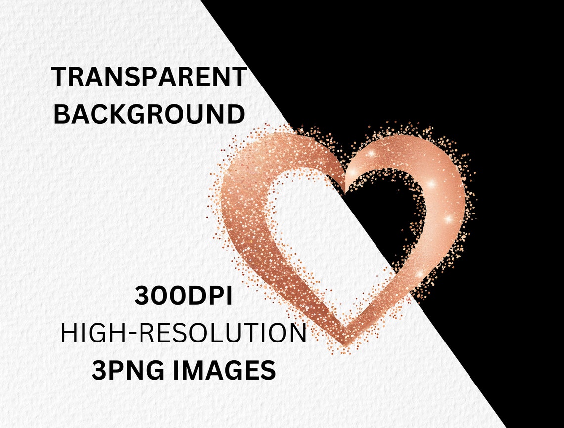 Heart Frame With Glitter PNG, Glitter Pink Gold Heart Clipart, Pink ...