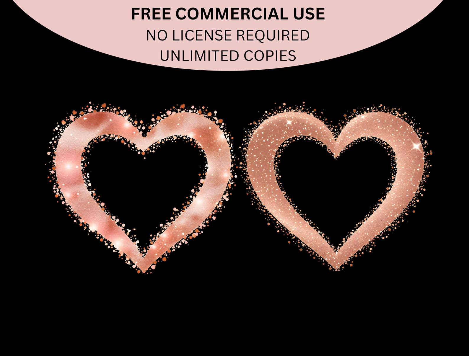Heart Frame With Glitter PNG, Glitter Pink Gold Heart Clipart, Pink ...