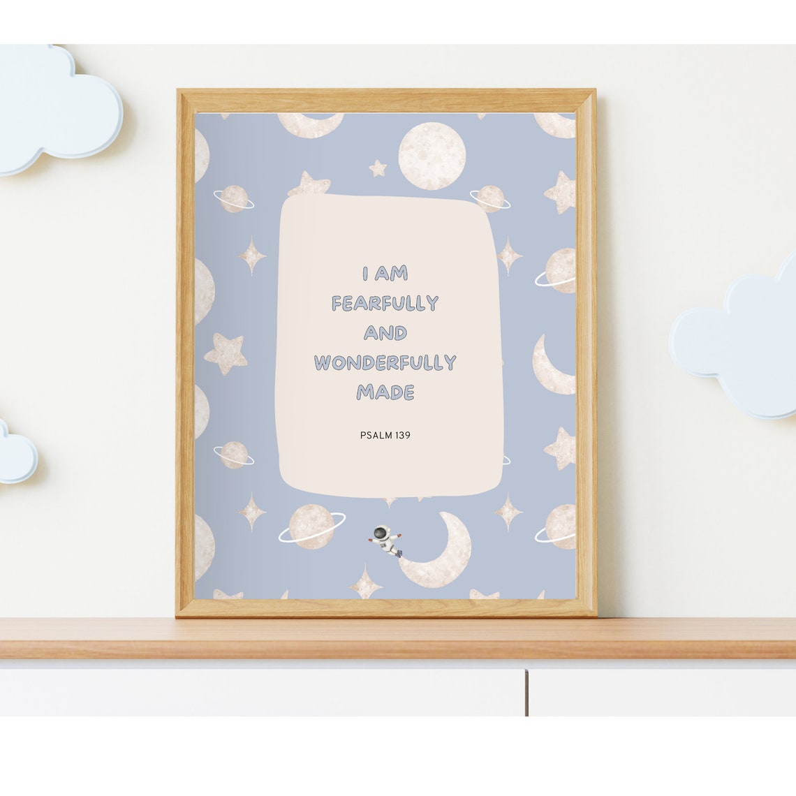 CHRISTIAN NURSERY Wall Decor | Blue Bible Verse Prints for Boys | Kids ...