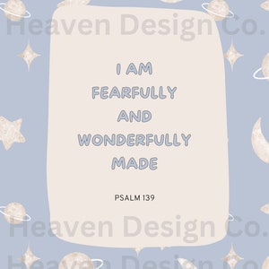 CHRISTIAN NURSERY Wall Decor | Blue Bible Verse Prints for Boys | Kids ...