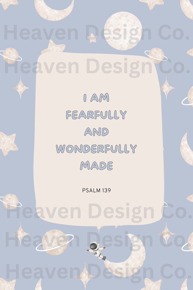 CHRISTIAN NURSERY Wall Decor | Blue Bible Verse Prints for Boys | Kids ...