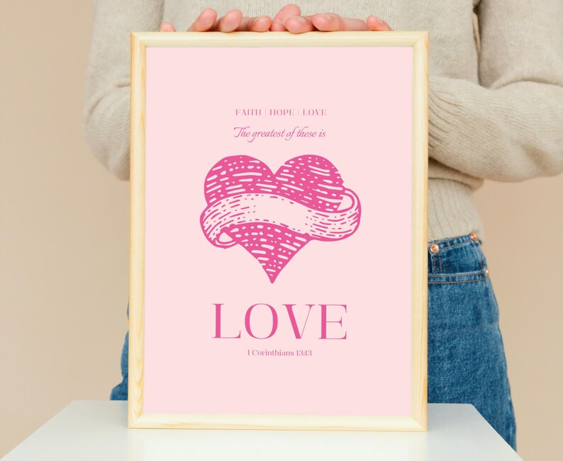 Christian Pink Wall Decor | Bible Verse Poster | Vintage Nursery Wall ...