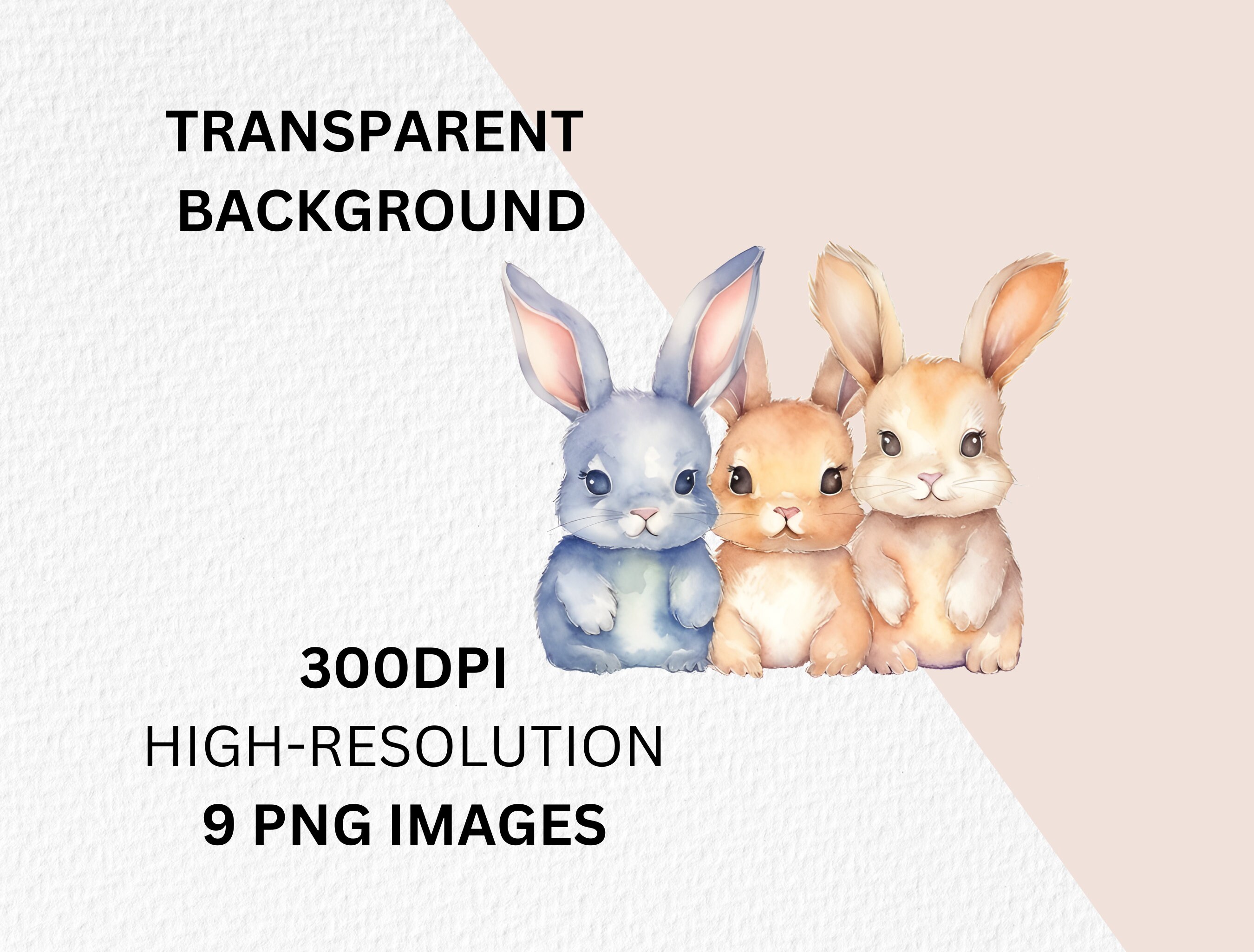 Cute Bunny Clipart, Watercolor Easter Baby Bunny PNG, Boho Cute Baby ...