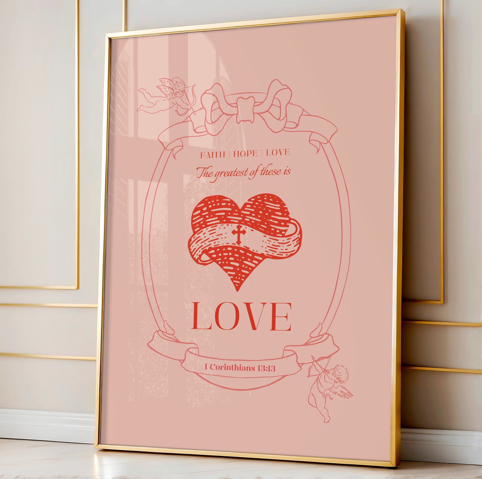 Vintage Christian Love Wall Art Print - Boho Aethentic Bible Verse Wall ...