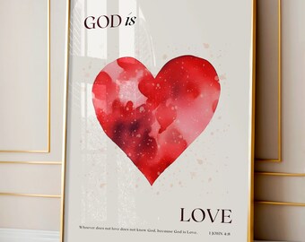 Chrisitan Pink Wall Art Christian Home Decor Love Poster Teen Girl ...