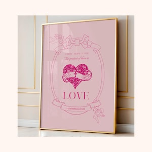 Chrisitan Pink Wall Art Christian Home Decor Love Poster Teen Girl ...