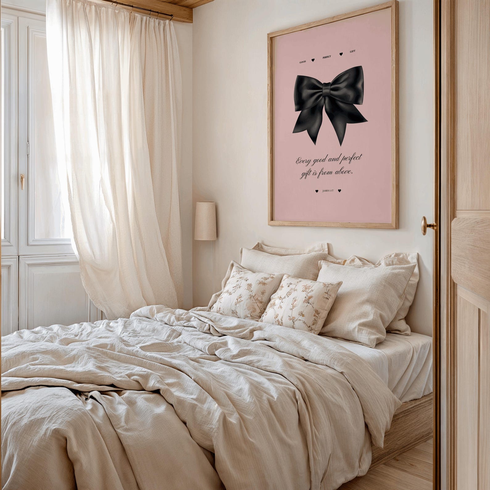 Pink Christian Bible Verse Wall Art Set of 2 Bundles Bible Verse Wall ...