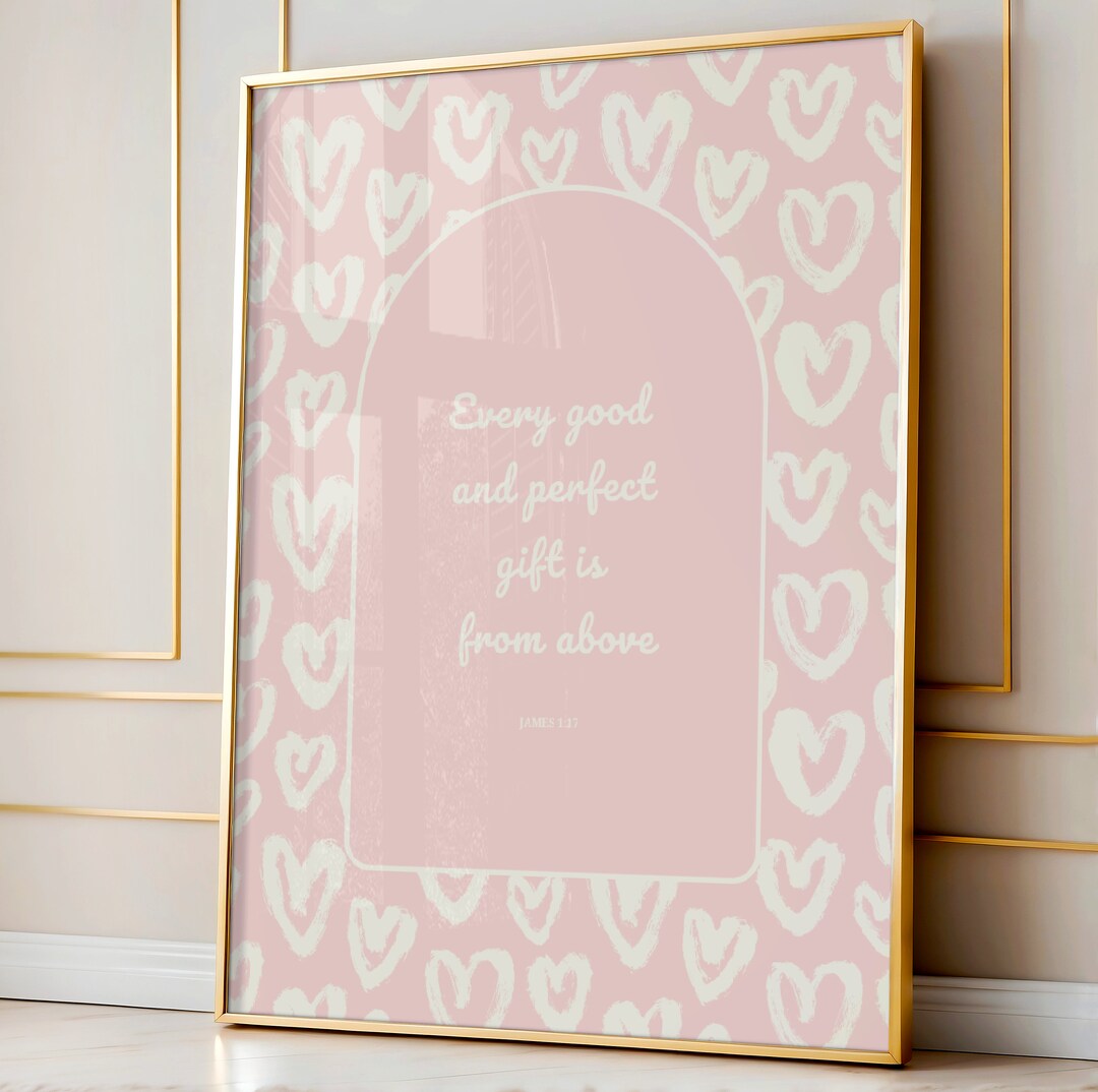 Pink Christian Nursery Decor Bible Verse Poster: Boho Nursery Wall Art ...