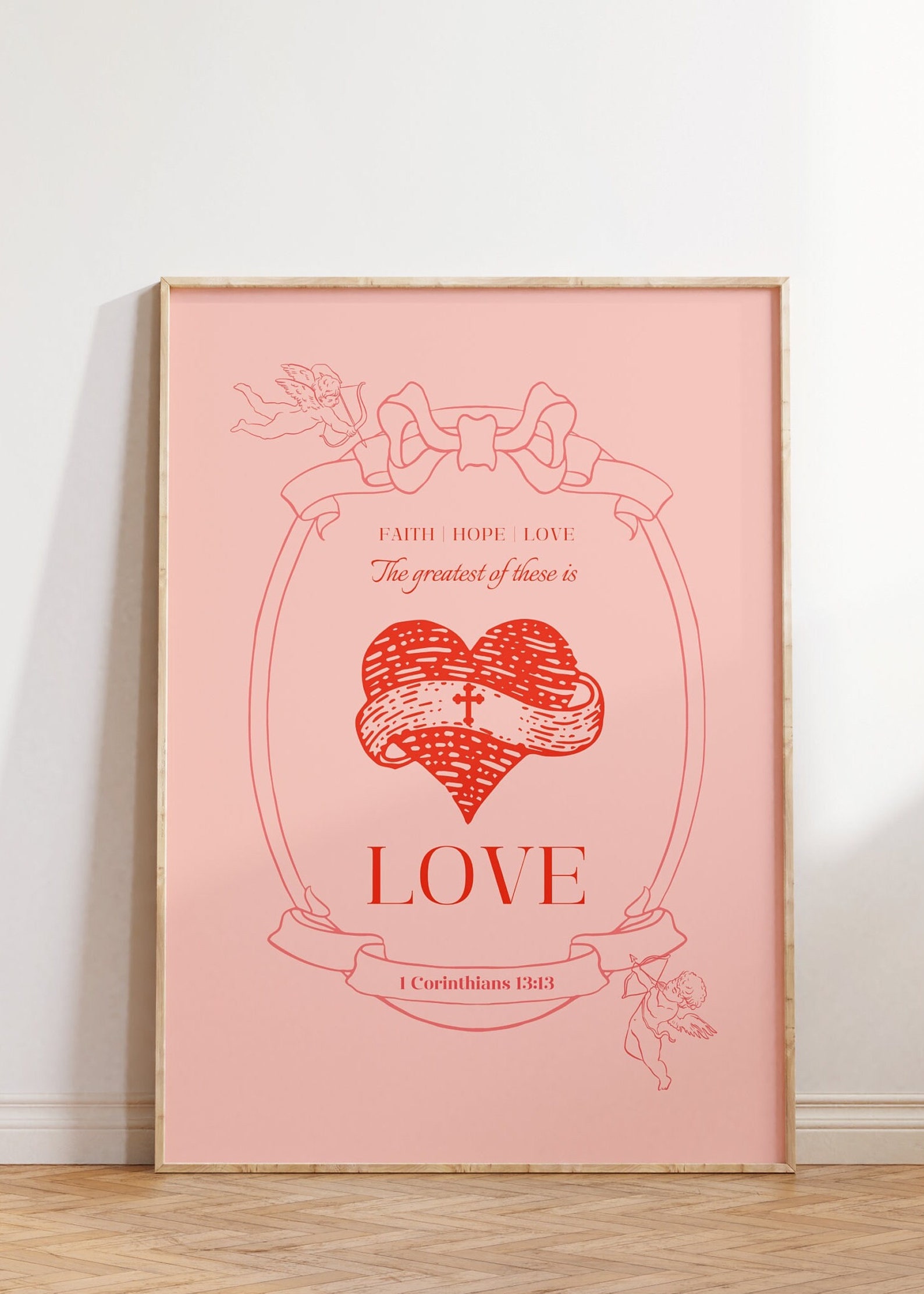 Vintage Christian Love Wall Art Print - Boho Aethentic Bible Verse Wall ...