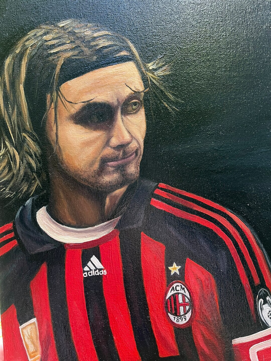 Paolo Maldini:legend Portrait Oil Painting - Etsy