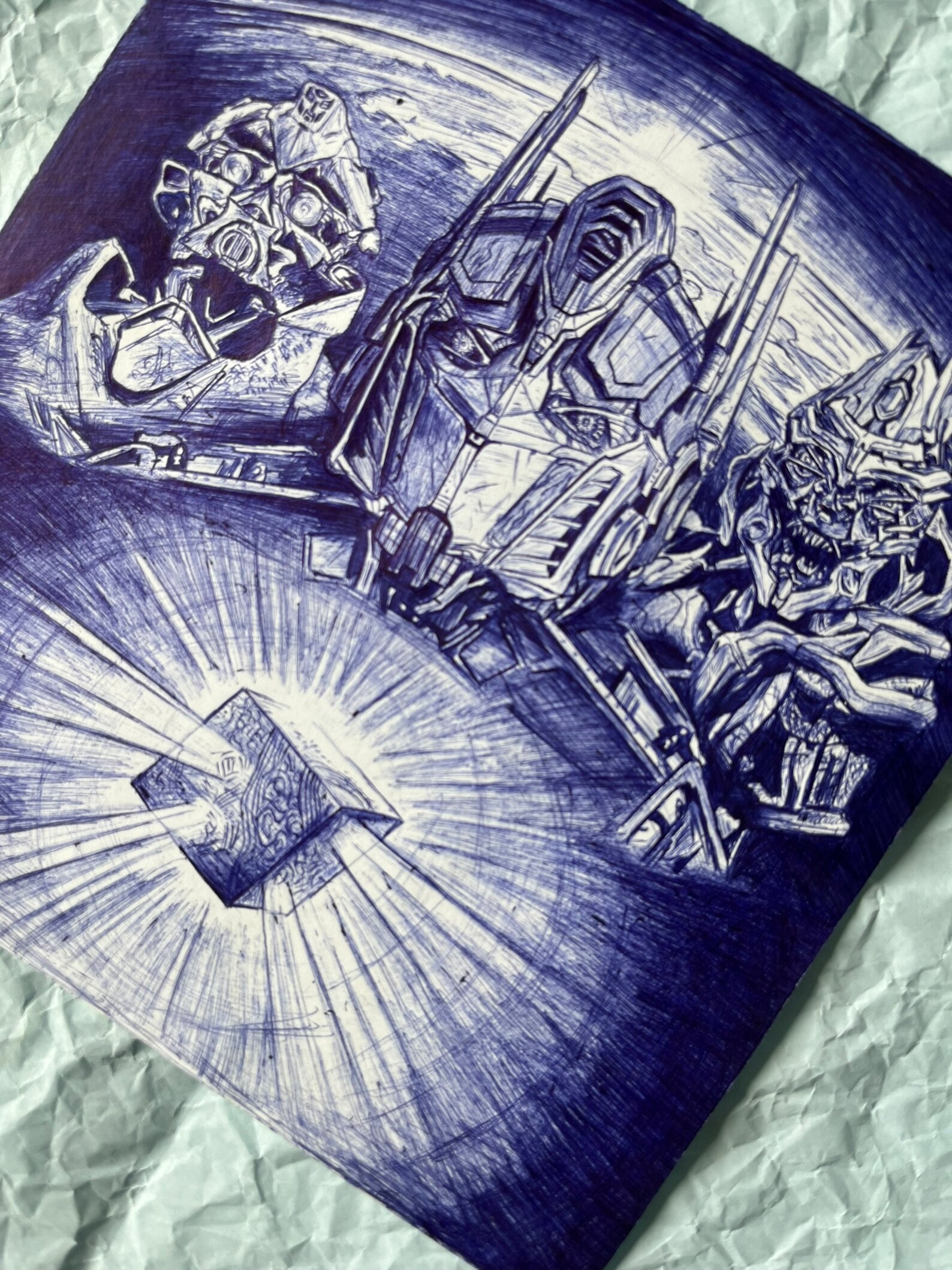 Transformers Ballpoint Pen Drawing - Etsy