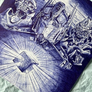 Transformers Ballpoint Pen Drawing - Etsy