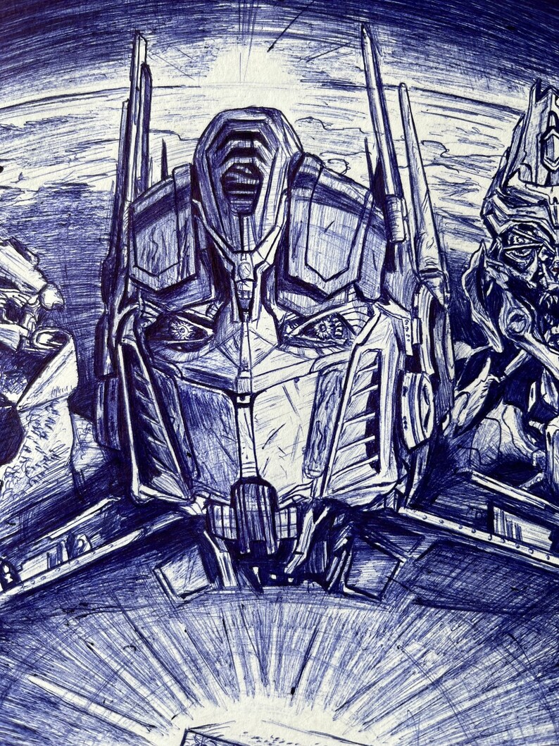 Transformers Ballpoint Pen Drawing - Etsy