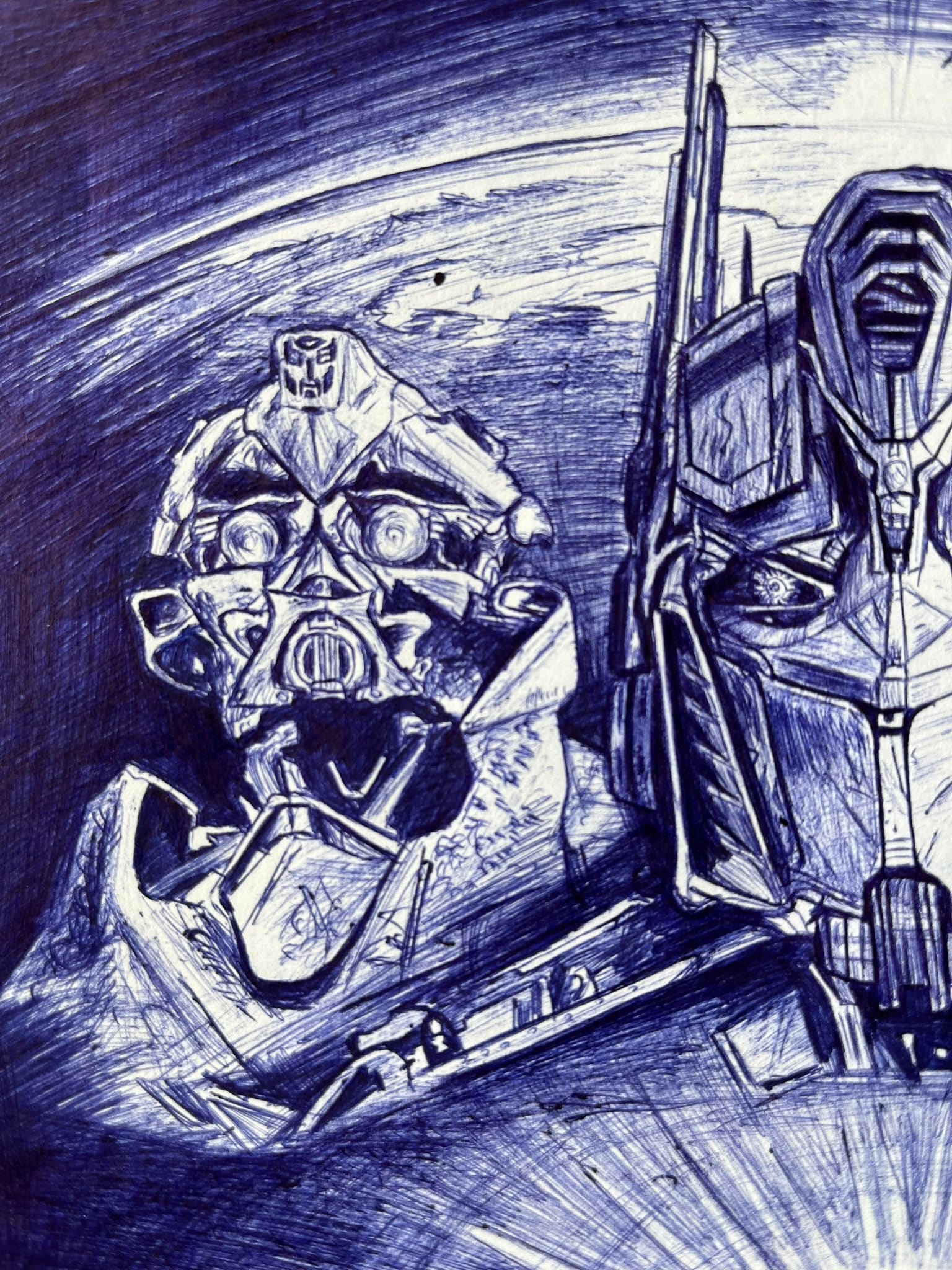 Transformers Ballpoint Pen Drawing - Etsy