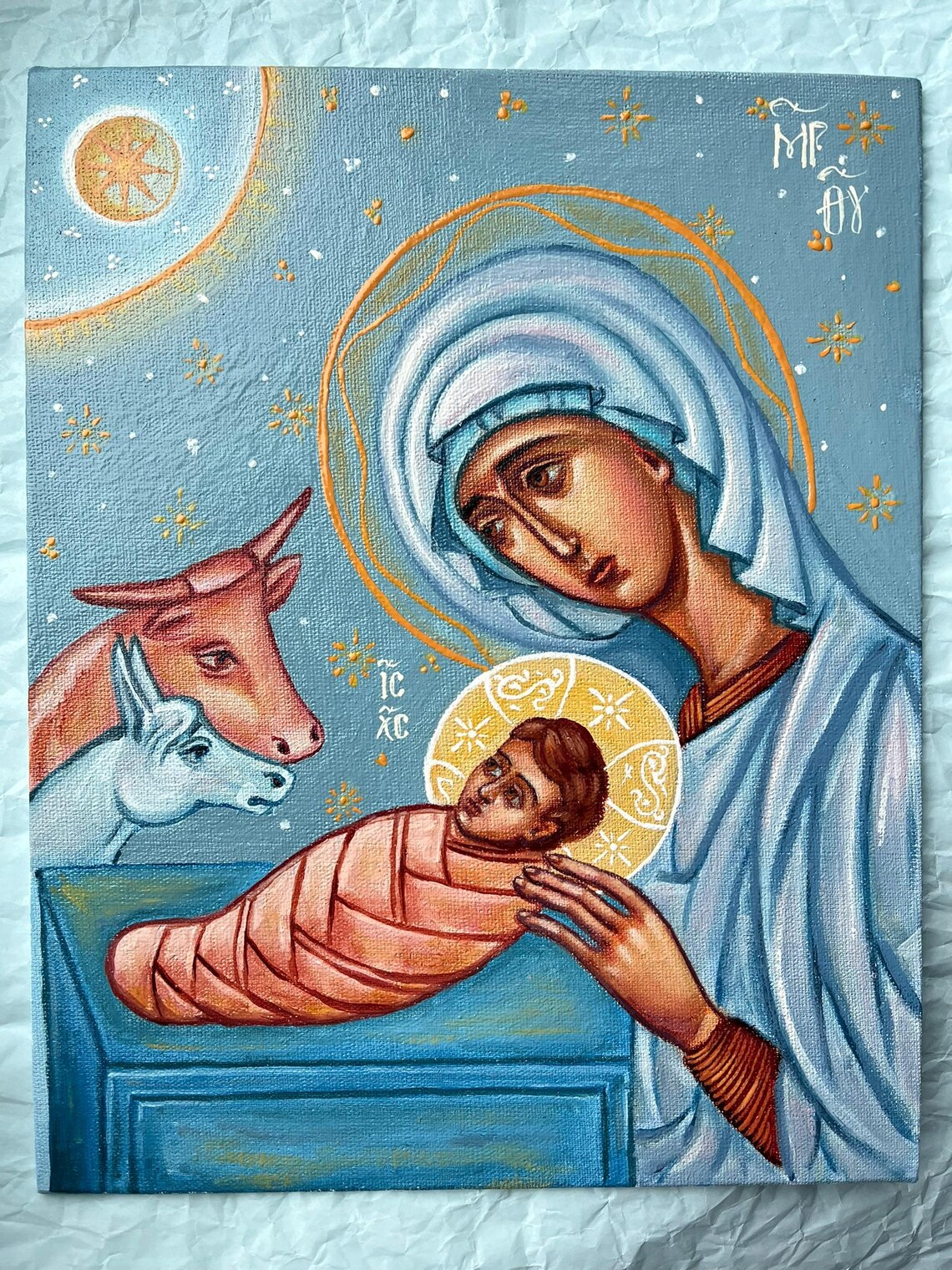 Christmas Icon ,modern Art,orthodox Style - Etsy