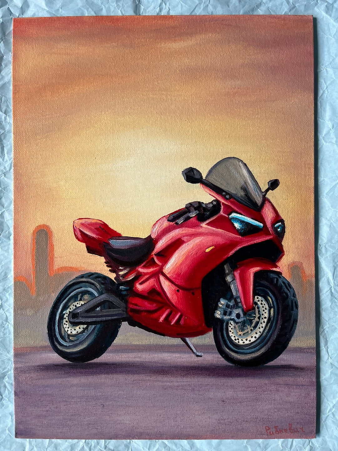 Red Motorcycle,motorcycle Picture,moto Landscape - Etsy