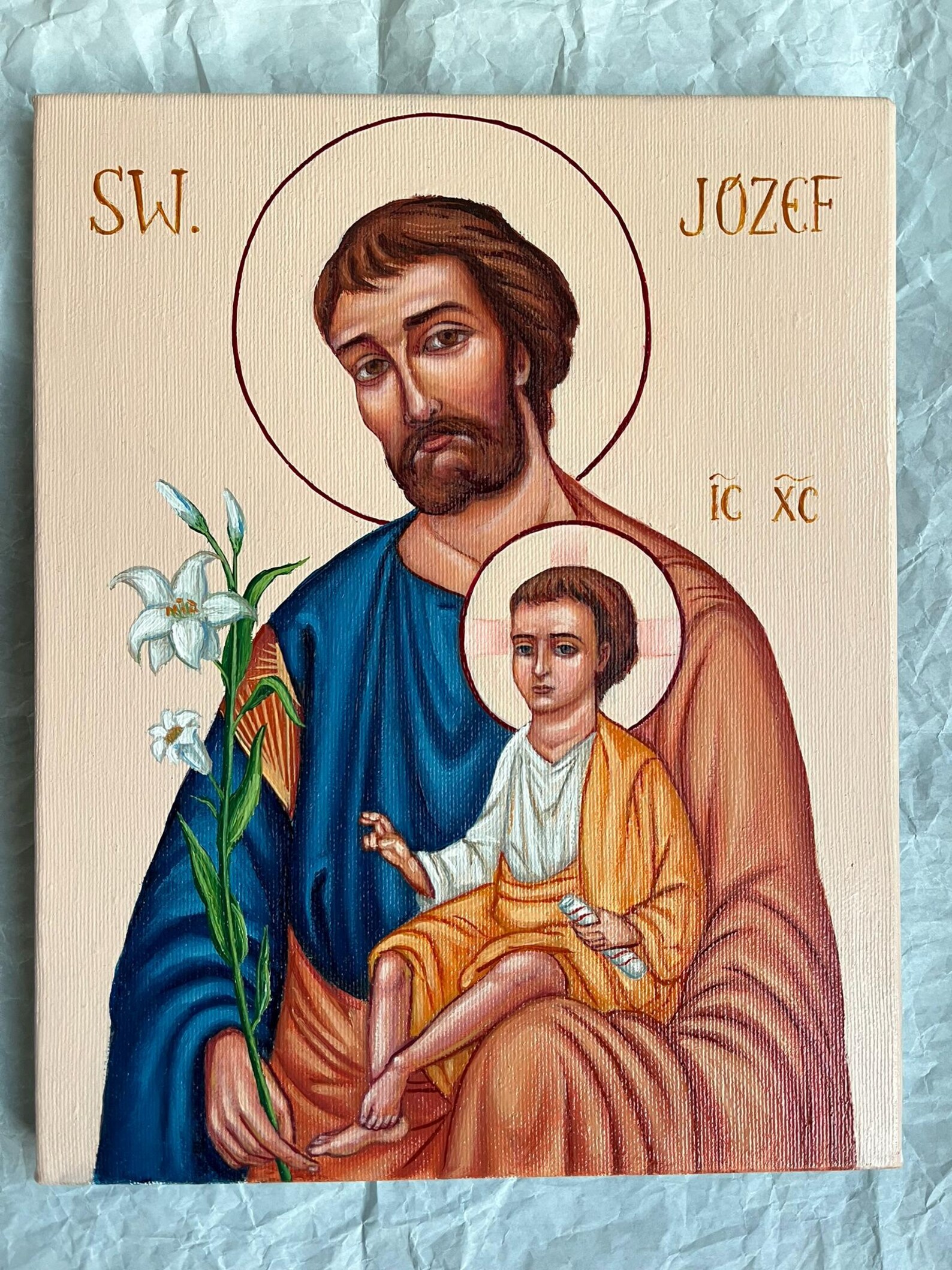 St Joseph and Baby Jesus Icon - Etsy
