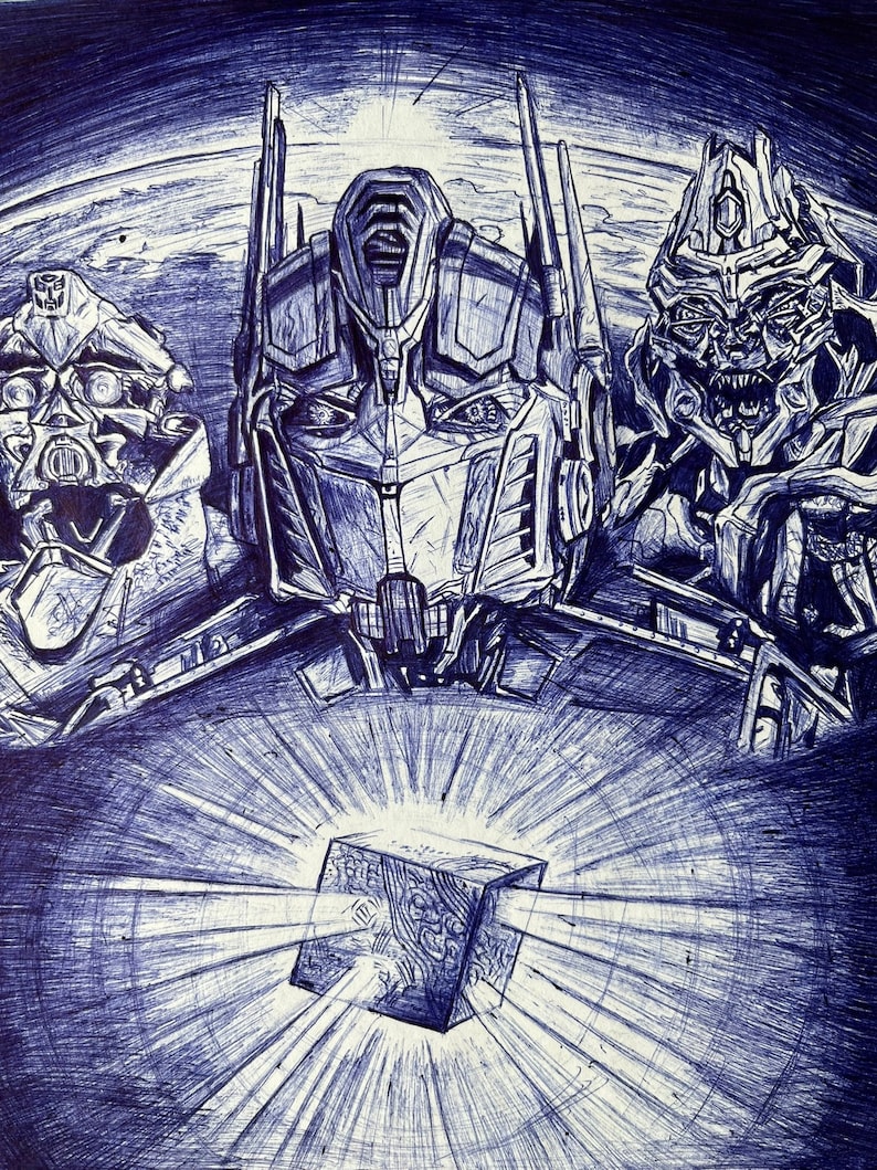 Transformers Ballpoint Pen Drawing - Etsy