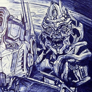 Transformers Ballpoint Pen Drawing - Etsy