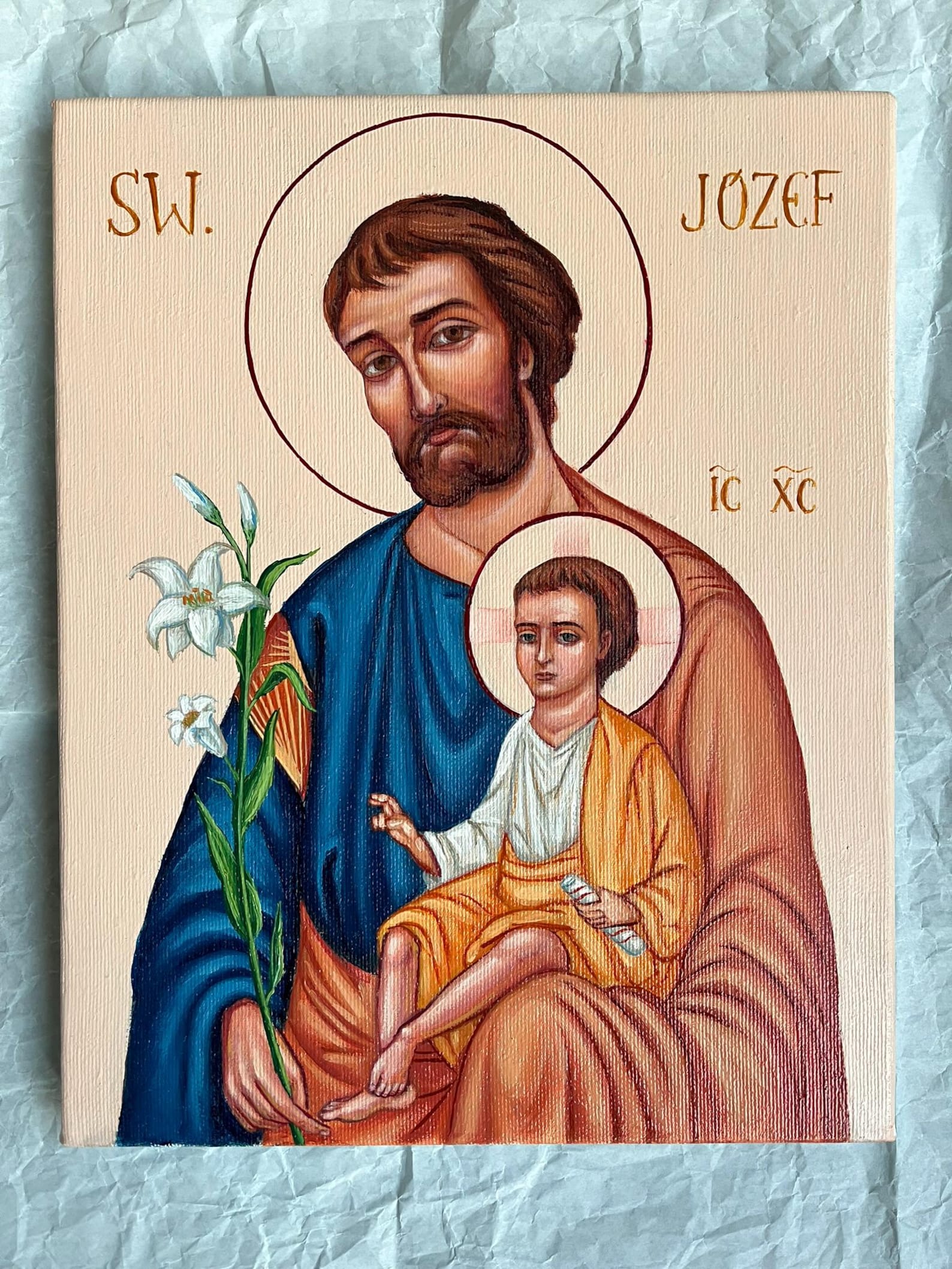 St Joseph and Baby Jesus Icon - Etsy