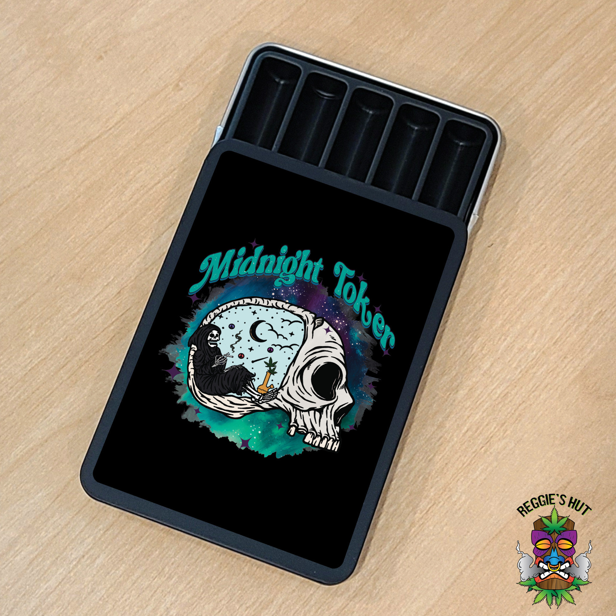 Midnight Toker Skull Cannabis Joint Box, Joint Case Holder, Crush Proof ...