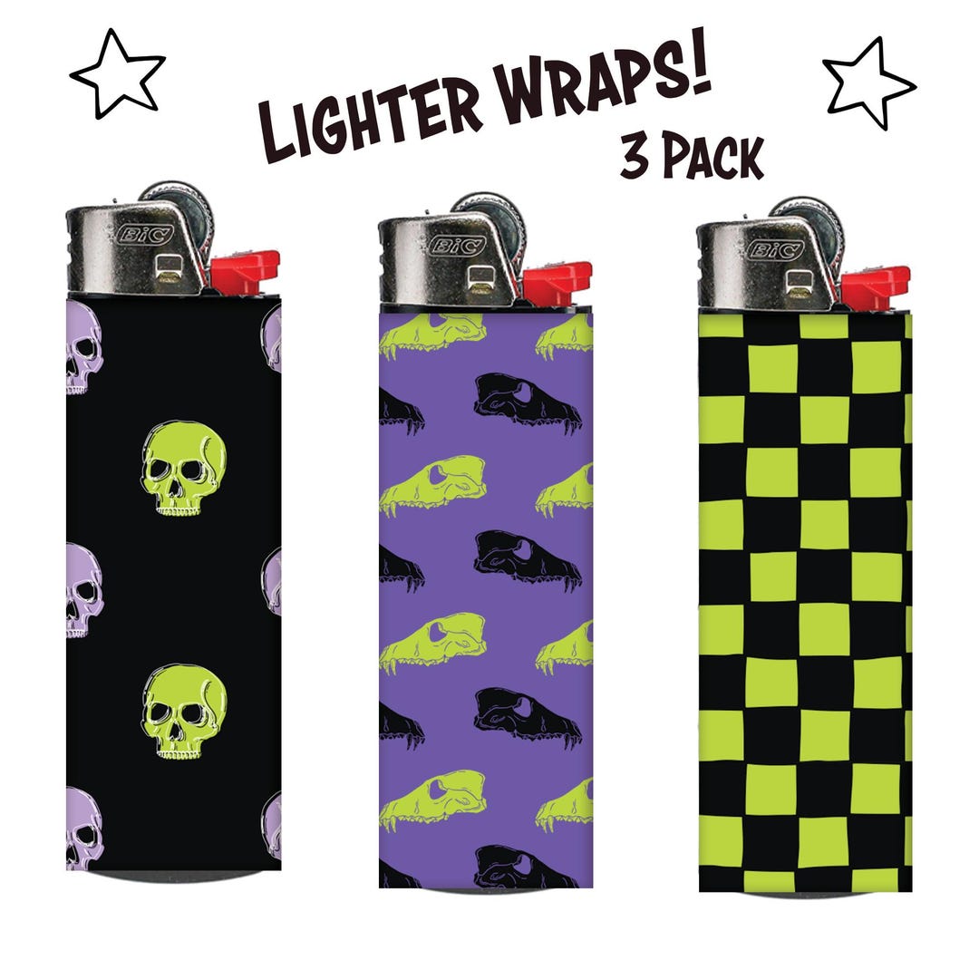 Witchy Goth Lighter Wraps: 3 Pack Lighter Stickers for Disposable ...