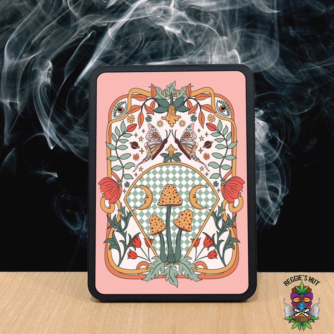 Boho Mushroom Flowers Cigarette Joint Case, Cigarette Holder Case ...