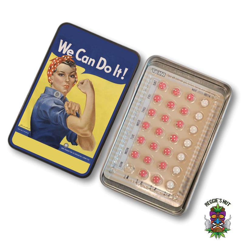 Rosie the Riveter Pill Box: Locking Aluminum Birth Control Case - Etsy