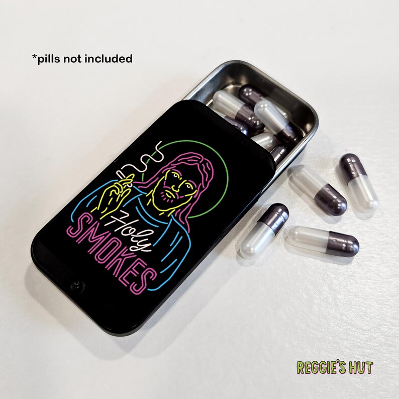 Holy Smokes Jesus Pill Box: Mini Case for Pills, Pouches, Mints, Gum - Etsy