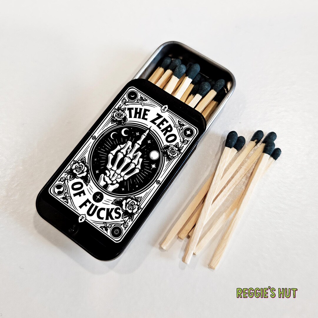 Zero of F*cks Matchbox: Mini Matchstick Tin With Safety Matches - Etsy