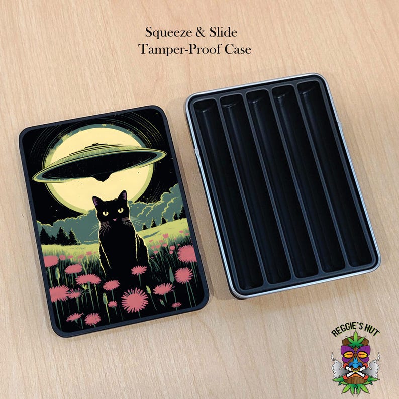 Retro UFO Cat Cigarette Case, Cool Cigarette Holder Case, Pretty Stash ...