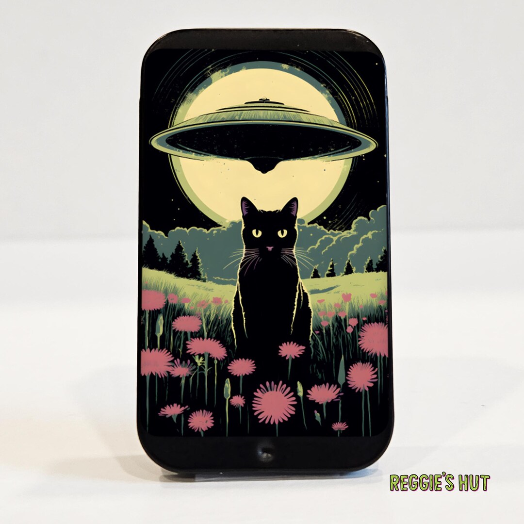 Retro UFO Cat Pill Box: Mini Case for Pills, Pouches, Mints, Gum - Etsy