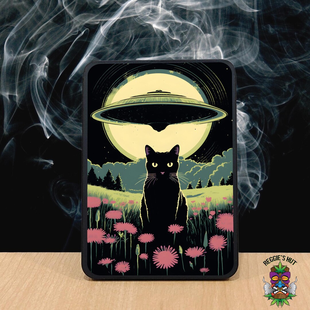 Retro UFO Cat Cigarette Case, Cool Cigarette Holder Case, Pretty Stash ...