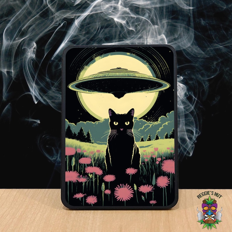 Retro UFO Cat Cigarette Case, Cool Cigarette Holder Case, Pretty Stash ...