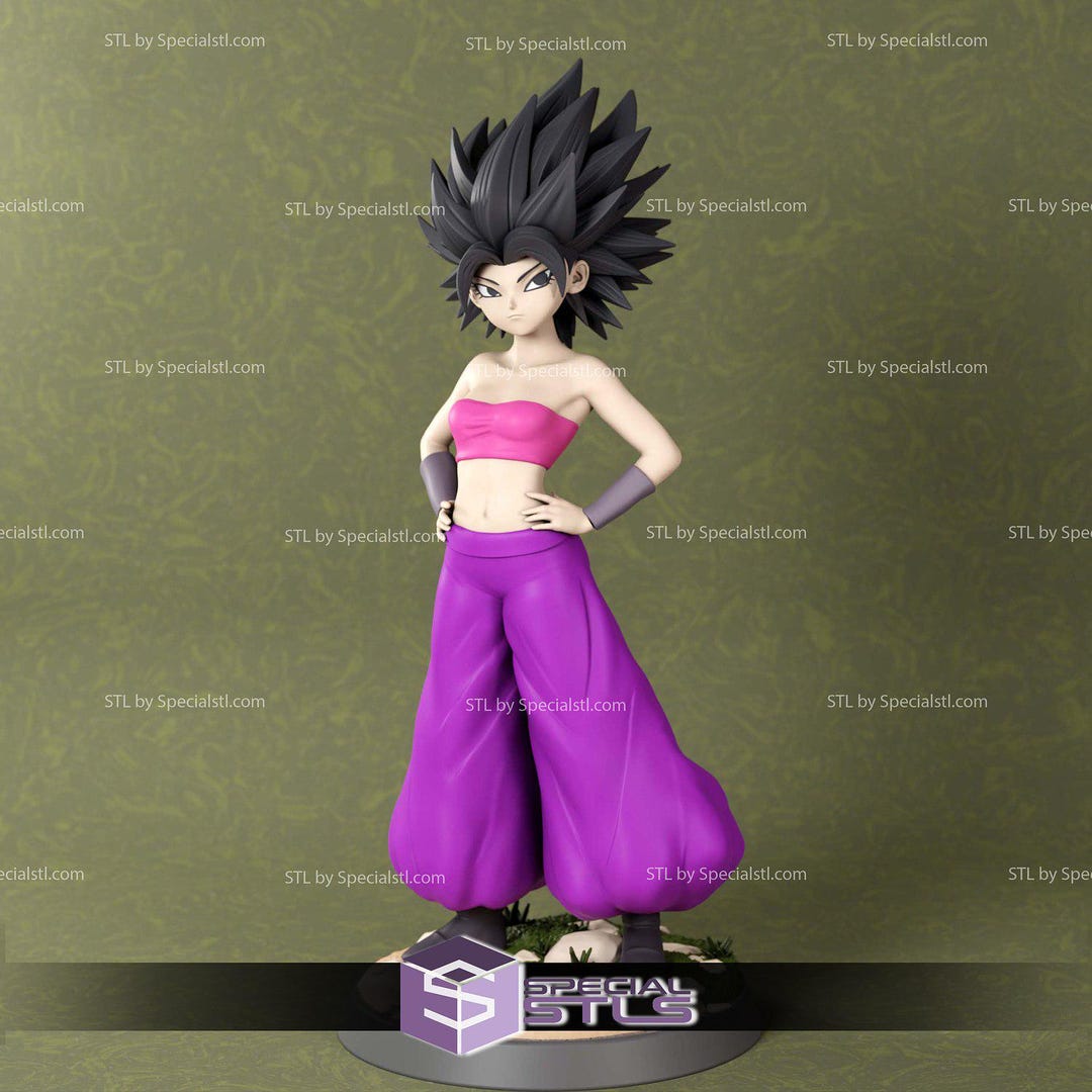 3D Print Caulifla Dragonball Standing Grey or Painted Custom Resin ...