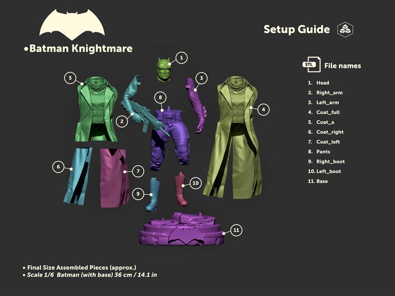3D Print Batman Knightmare From DC Grey or Painted Custom Resin Statue ...