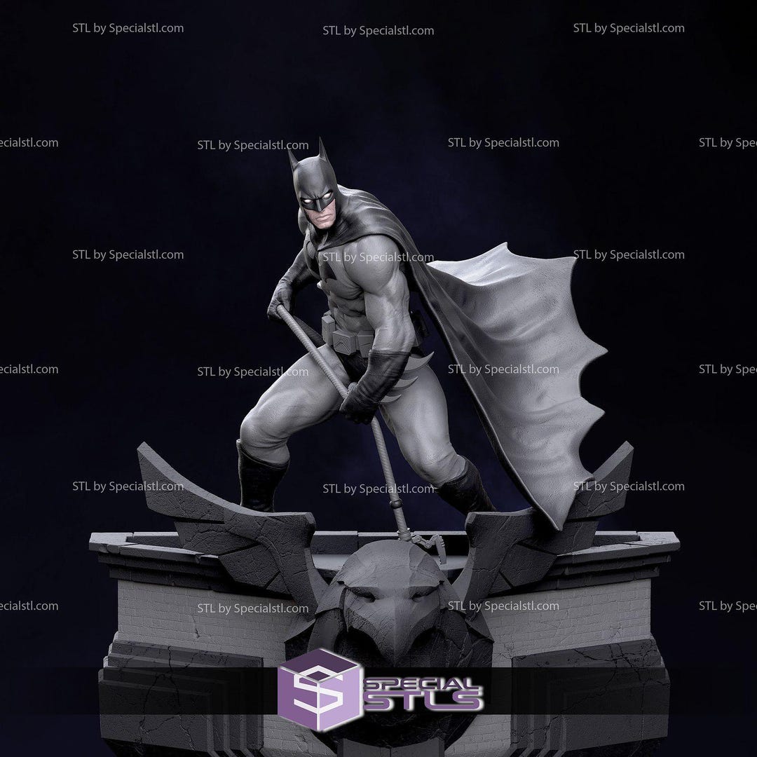 3D Print Batman With Deco Pedestal 3D Grey or Painted custom Resin ...