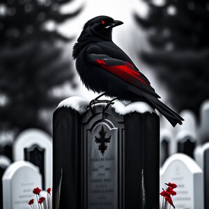 100 Crows on Tombstones Images Photos for Dark Creepy Journaling ...