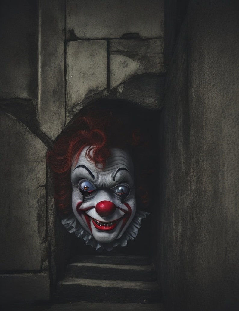 100 Creepy Clowns Peeking Images Photos for Dark Creepy Journaling ...