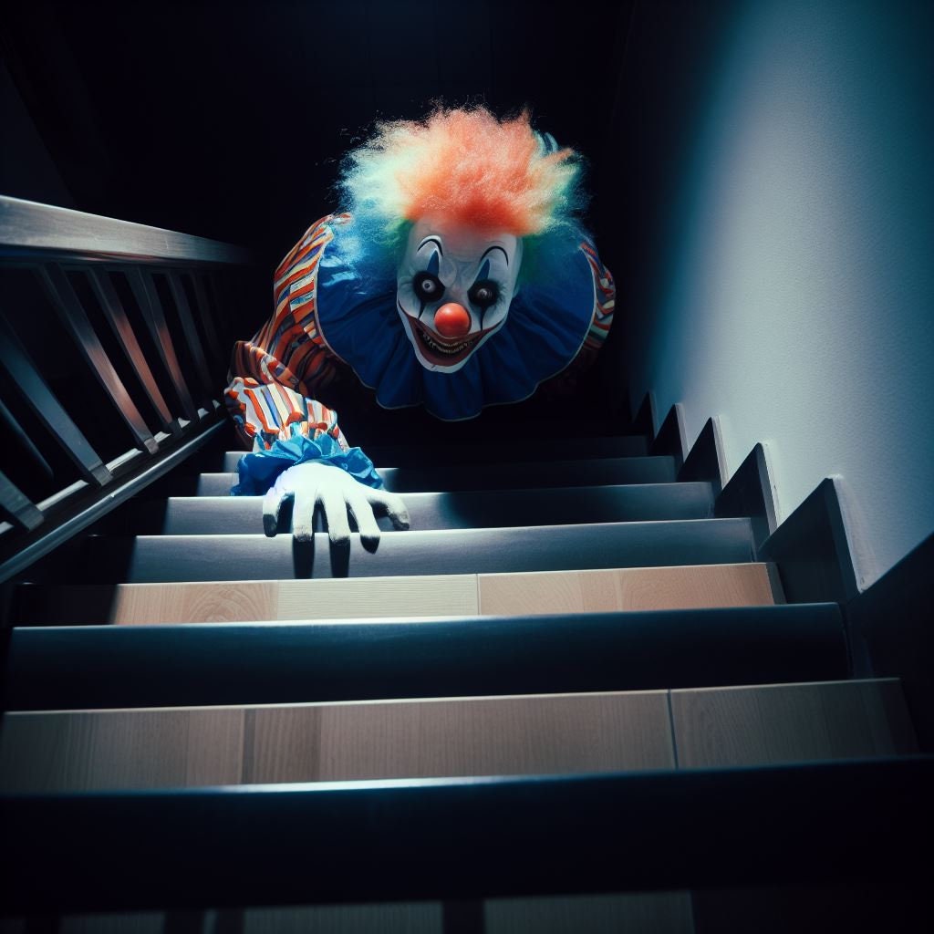 100 Creepy Clown on Stairs Images Photos for Dark Creepy Journaling ...
