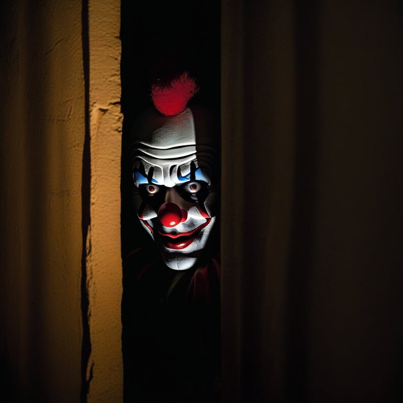 100 Creepy Clowns Peeking Images Photos for Dark Creepy Journaling ...
